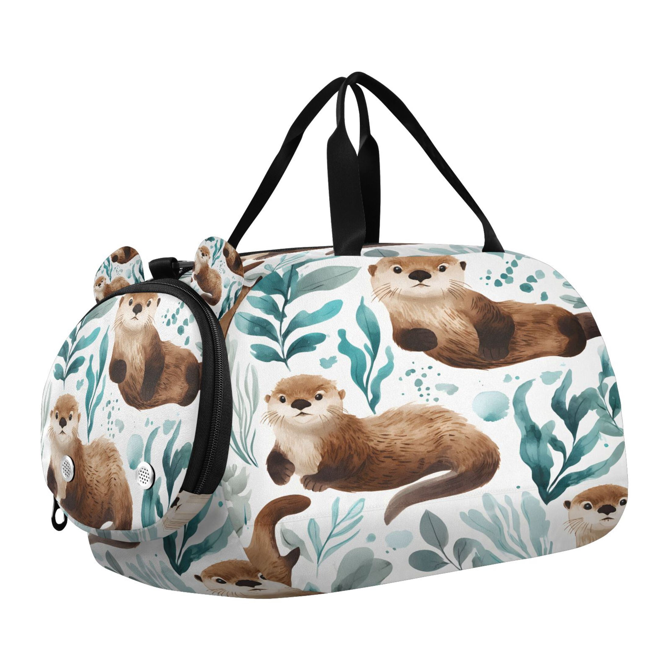 DIXRUYEE Otter Pattern Scale Duffel Bag With Ventilated Shoe Pocket ...