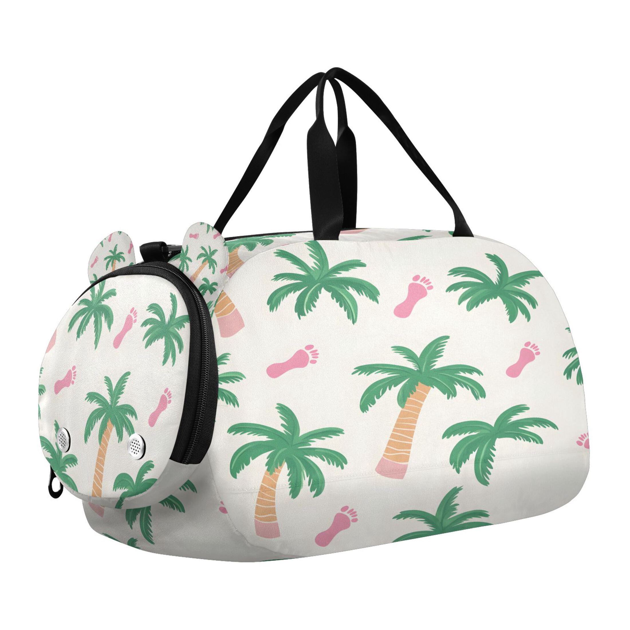 DIXRUYEE Palm Tree Footprints Pattern Scale Duffel Bag With Ventilated ...