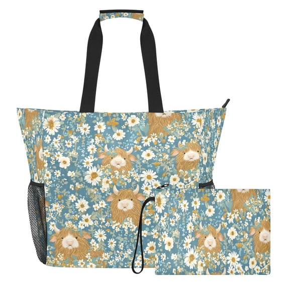 DIXRUYEE Large Water-Resistant Tote Bag with Wet Pocket & Matching ...