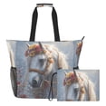 DIXRUYEE Pink Polka-dot Butterflies Pattern Large Water-Resistant Tote ...