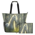 DIXRUYEE Pink Polka-dot Butterflies Pattern Large Water-Resistant Tote ...