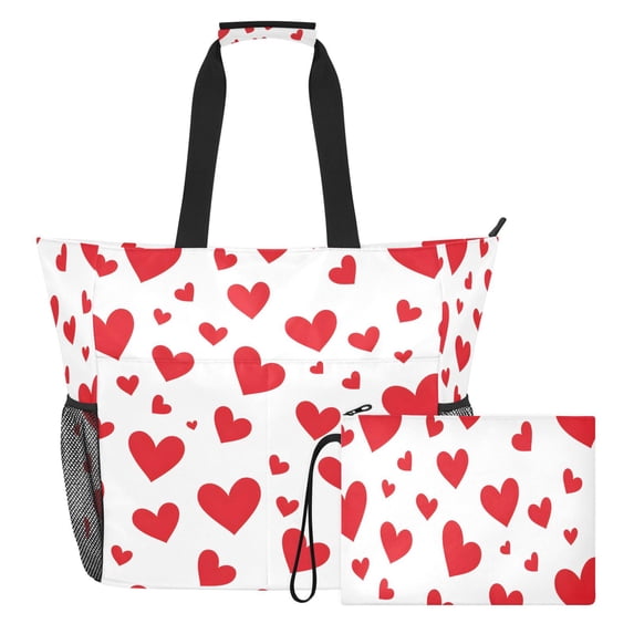 DIXRUYEE Pink Polka-dot Butterflies Pattern Large Water-Resistant Tote ...