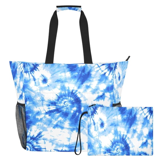 DIXRUYEE Pink Polka-dot Butterflies Pattern Large Water-Resistant Tote ...