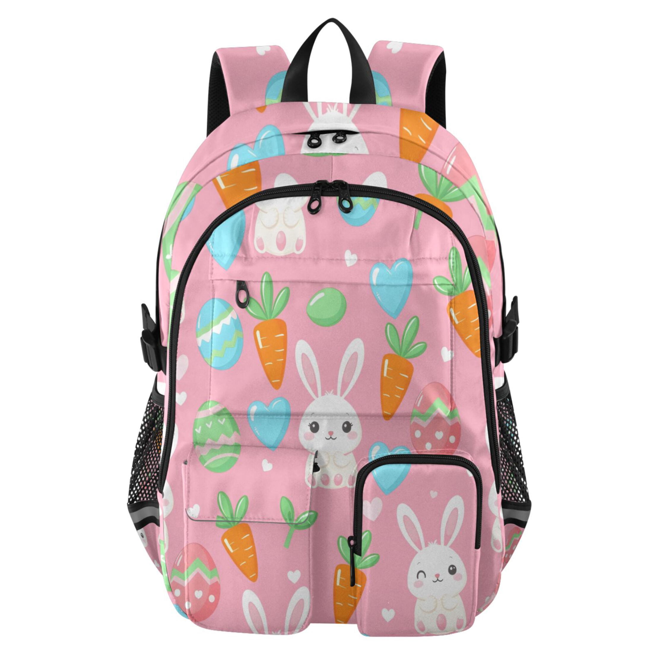 DIXRUYEE Rabbit Carrot and Egg Backpack for School 14”Laptop Compatible ...