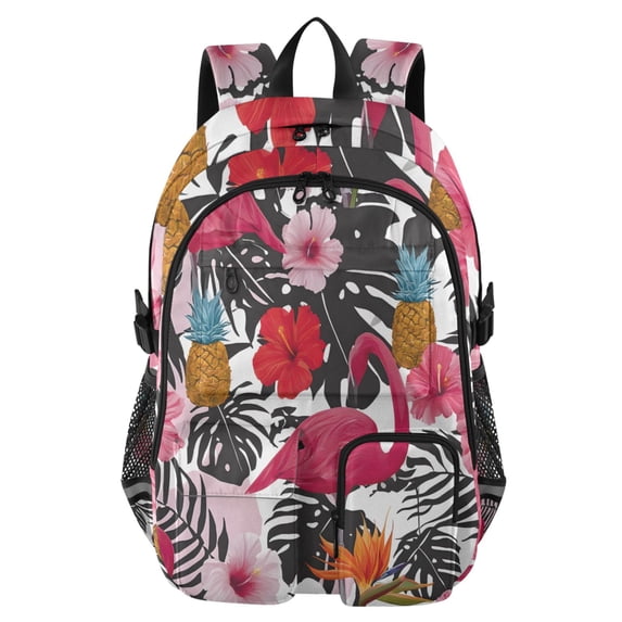 DIXRUYEE Rose Red Flamingo Pattern Backpack for School 14”Laptop ...