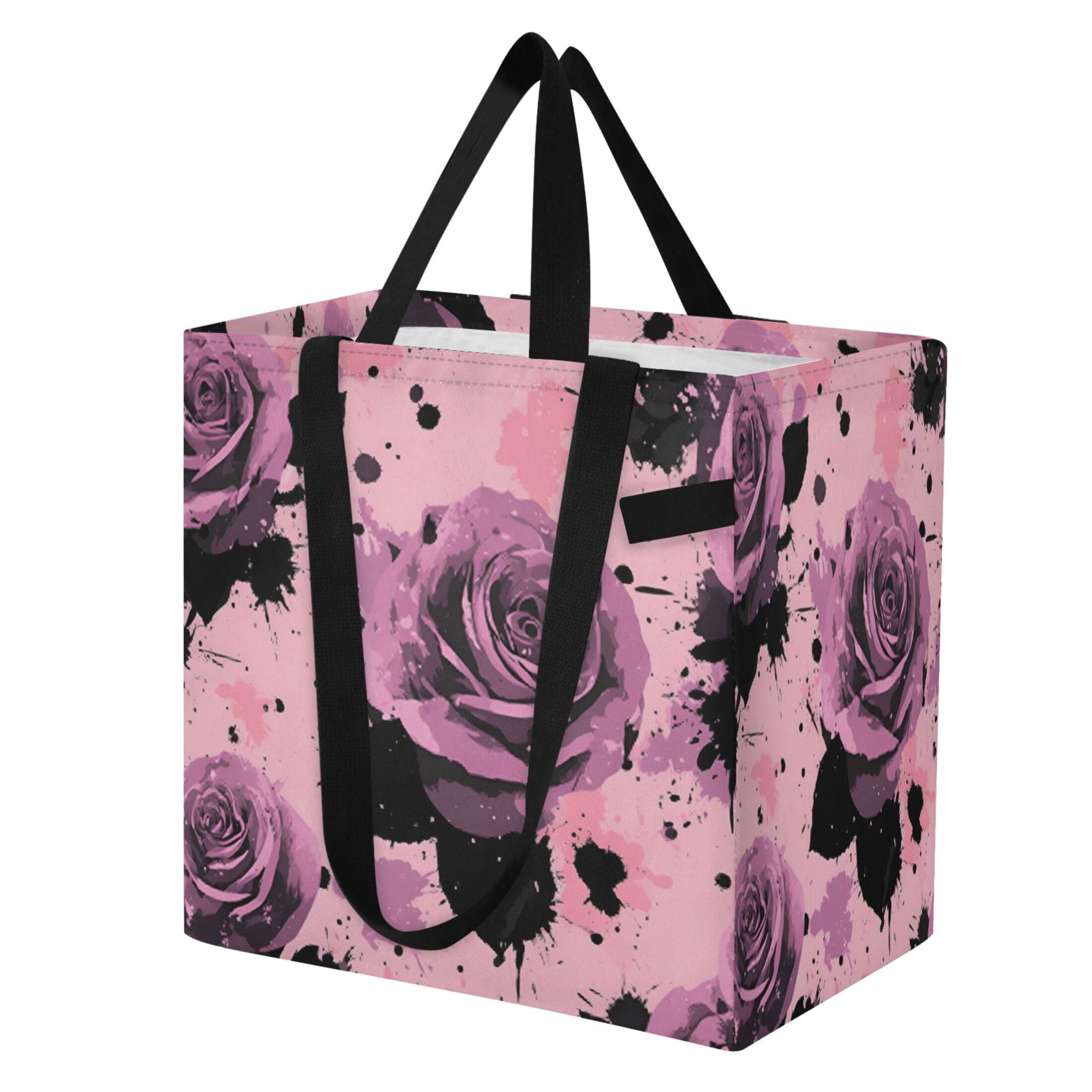 DIXRUYEE Shoulderbag Canvas Tote Multi-Use Bag In Blooming Roses ...