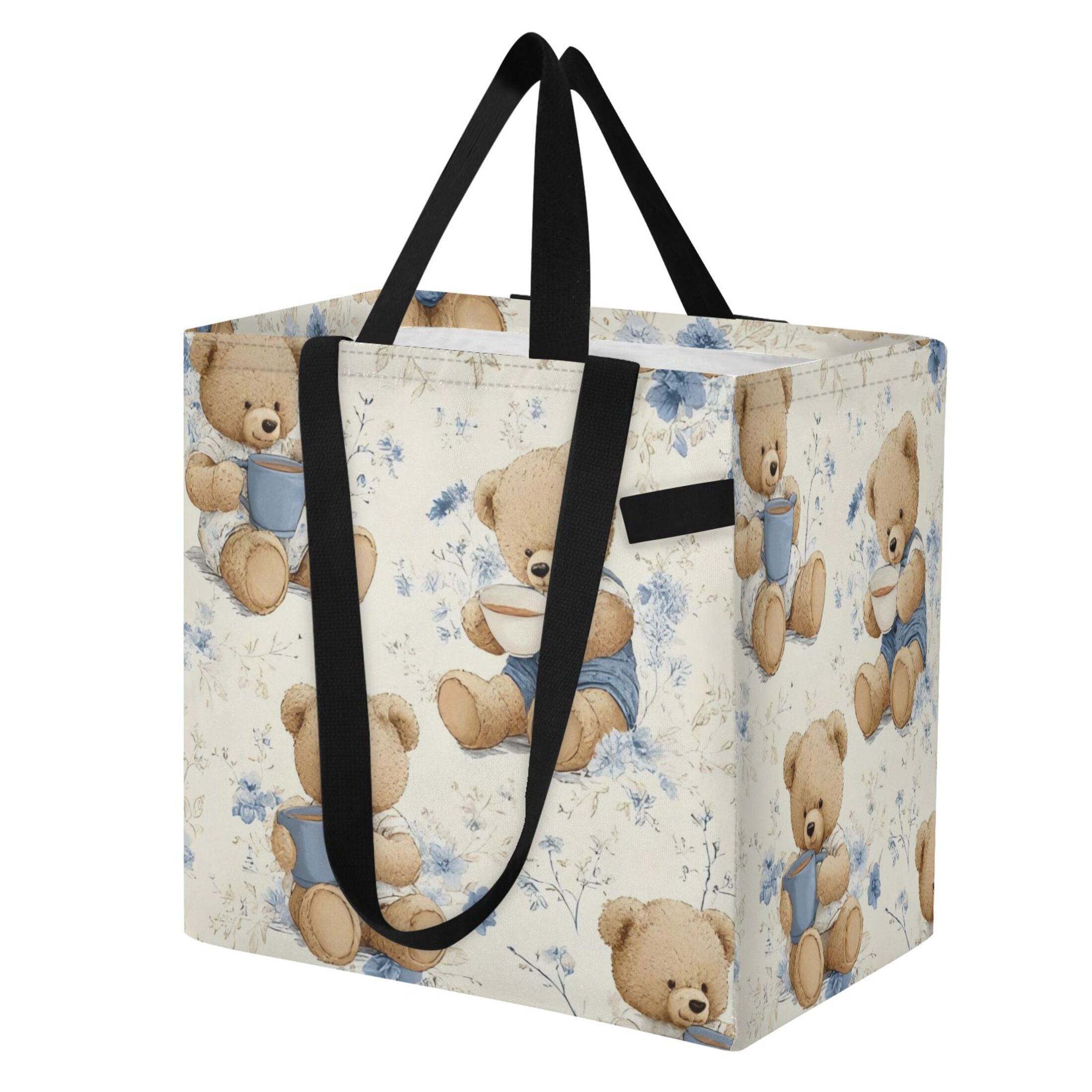 DIXRUYEE Shoulderbag Canvas Tote Multi-Use Bag In Book-toting Bears ...