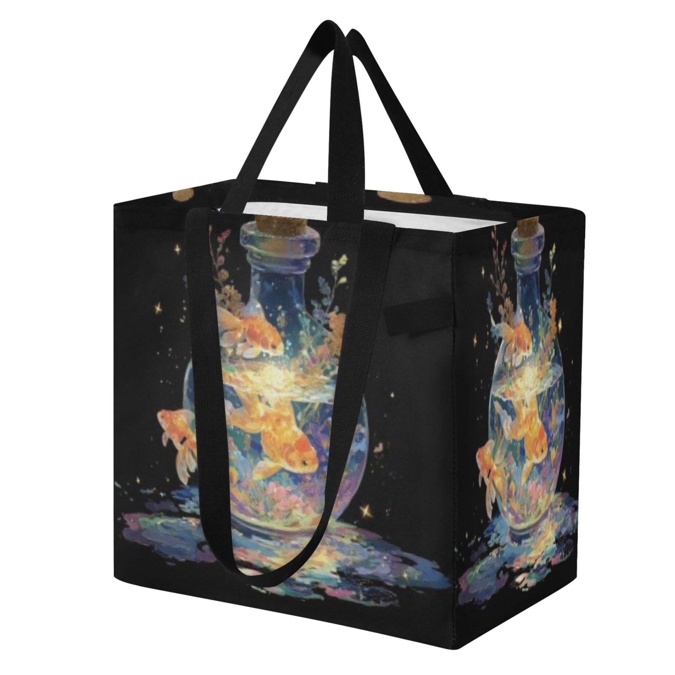 DIXRUYEE Shoulderbag Canvas Tote Multi-Use Bag In Gilded Goldfish Jar ...