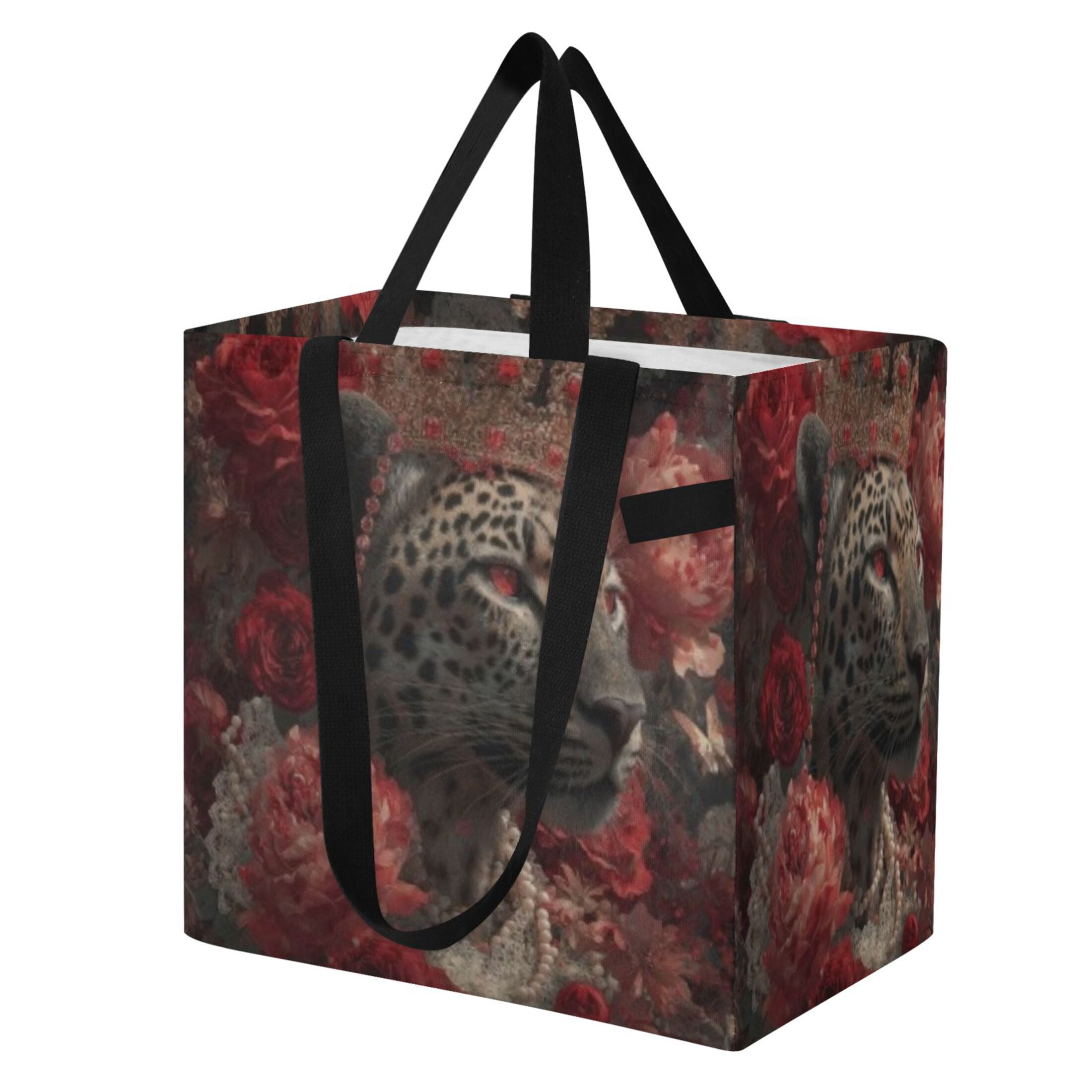 DIXRUYEE Shoulderbag Canvas Tote Multi-Use Bag In Regal Leopard Rose ...