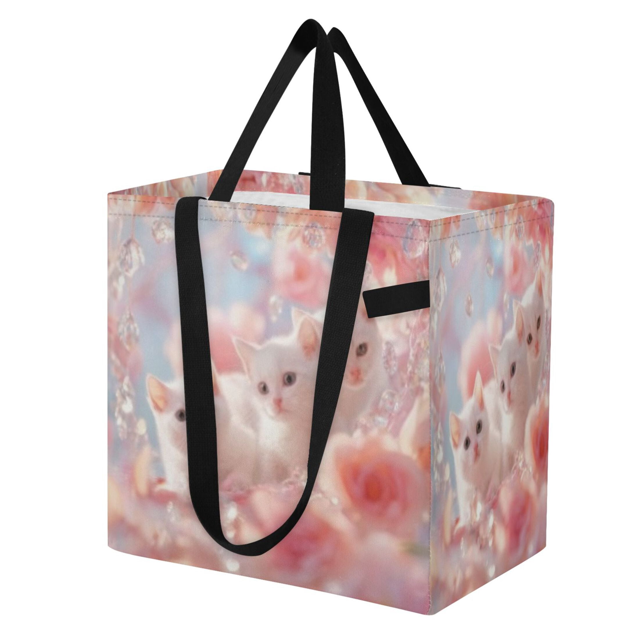 DIXRUYEE Shoulderbag Canvas Tote Multi-Use Bag In Rose Kitten Cluster ...