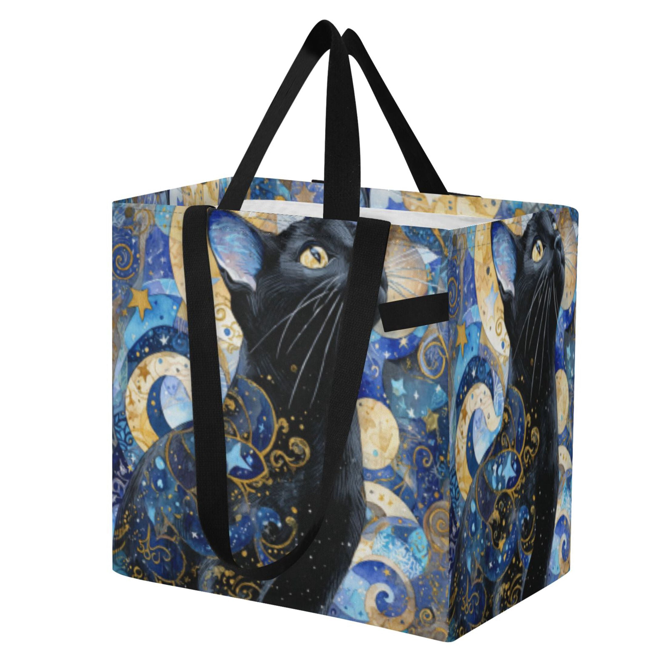 DIXRUYEE Shoulderbag Canvas Tote Multi-Use Bag In Starry-eyed Feline in ...