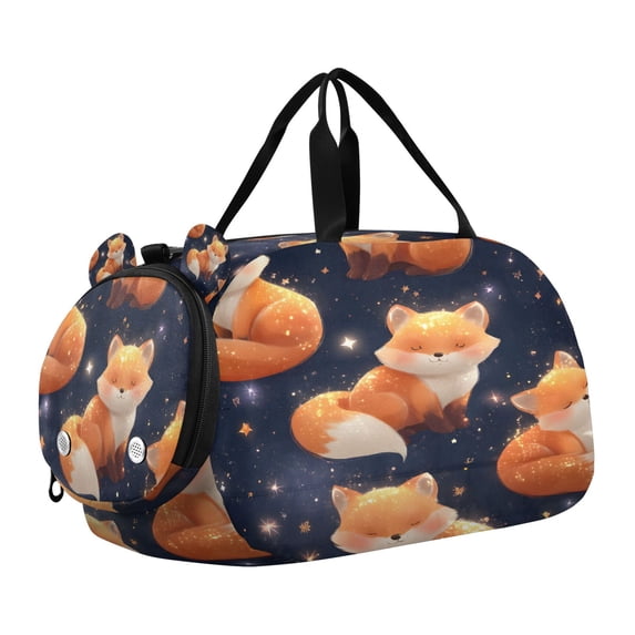 DIXRUYEE Starry Sky Fox Pattern Scale Duffel Bag With Ventilated Shoe ...