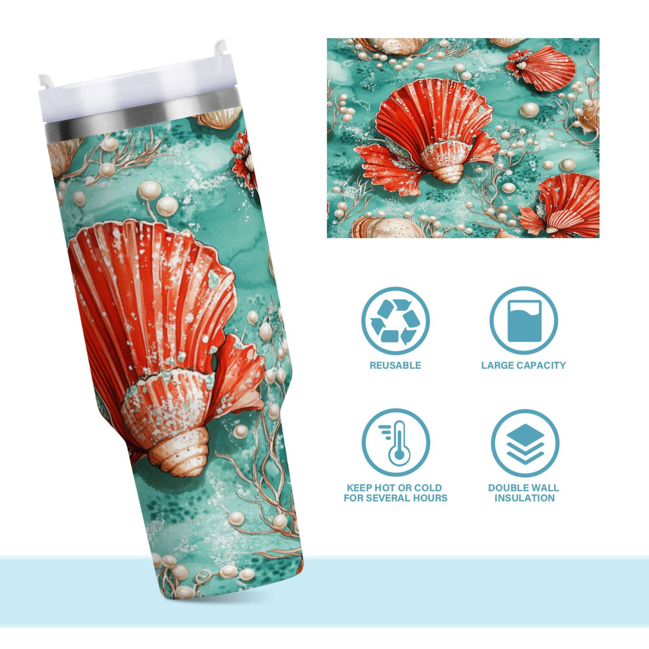 DIXRUYEE Steel Water Bottles Tumbler Creative Nautical Dance Pattern ...