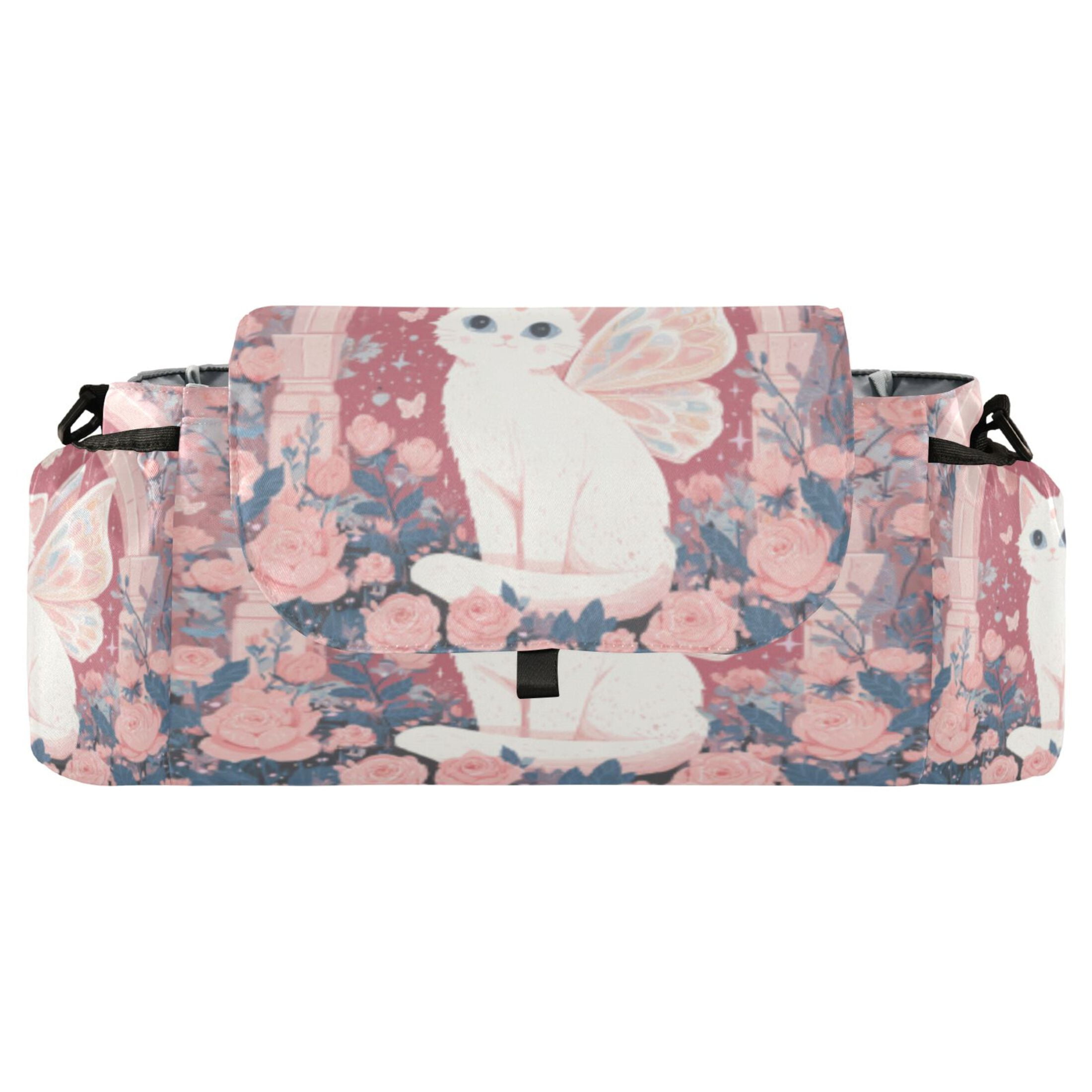 DIXRUYEE Stroller Organizer Fairy Cat's Rose Arch Printed - Walmart.com