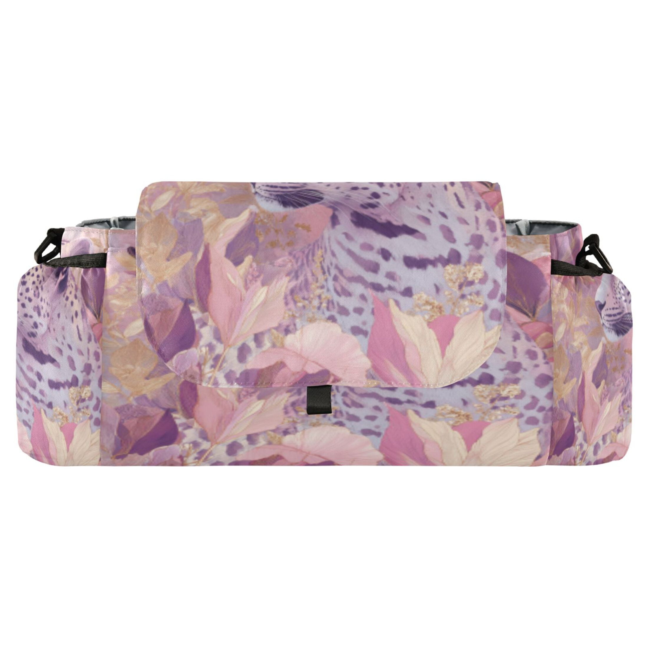 DIXRUYEE Stroller Organizer Floral Leopard in Lilac Printed - Walmart.com