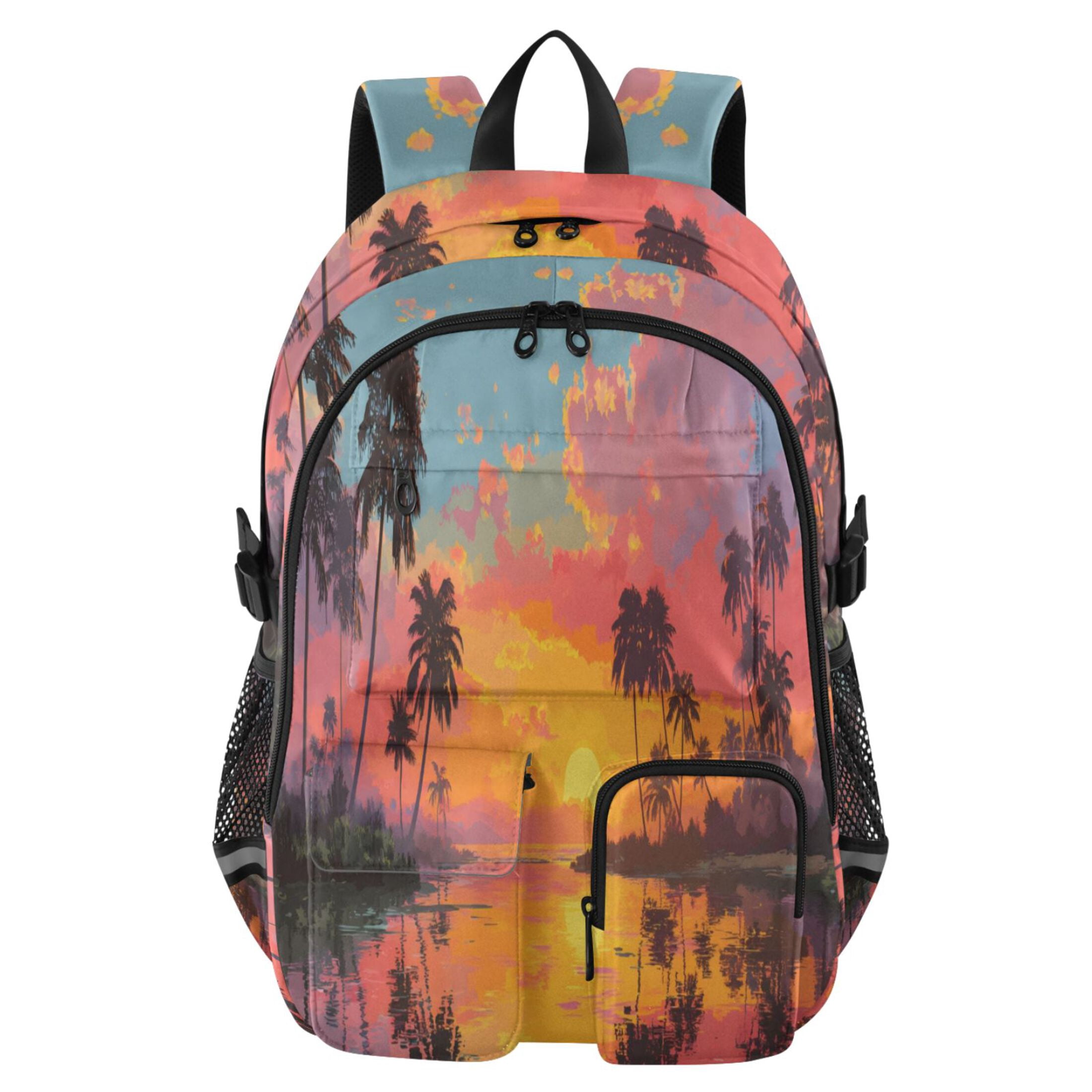 DIXRUYEE Sunset Tree Backpack for School 14”Laptop Compatible with ...