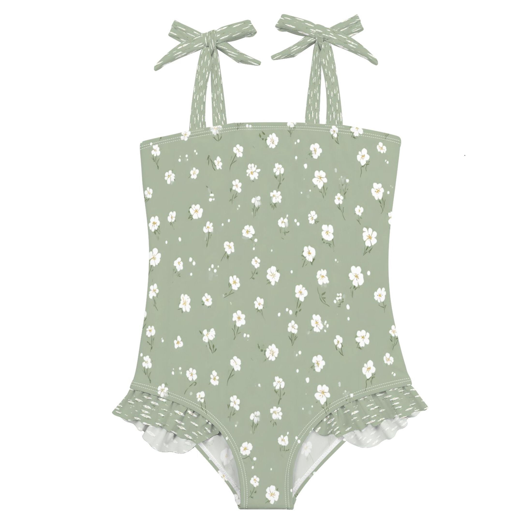 DIXRUYEE Swimsuit One Piece swimwear White Flowers of Pattern - Walmart.com