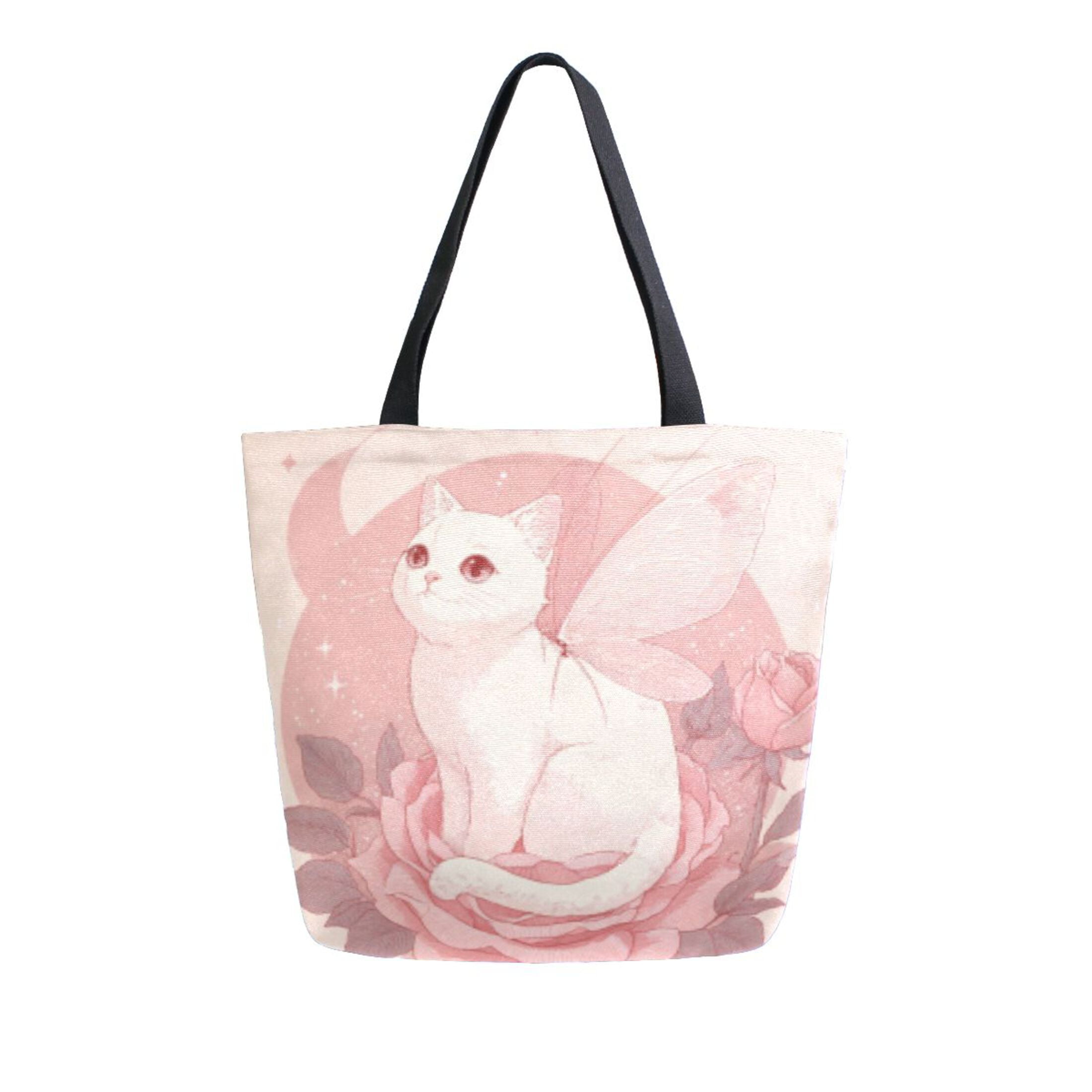 DIXRUYEE Tote Bag Women Weekender Travel Bag Shoulder Handbag Fairy Cat ...