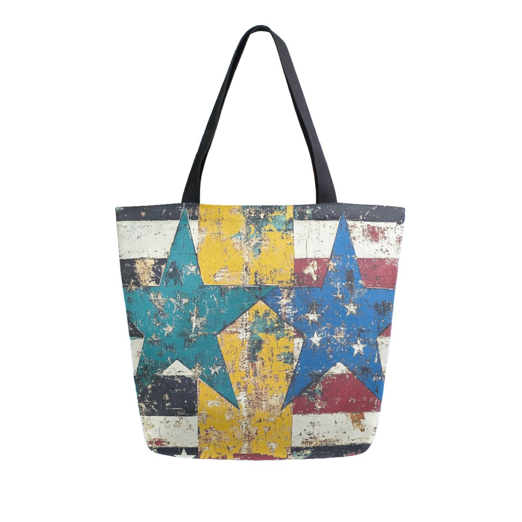 DIXRUYEE Tote Bag Women Weekender Travel Bag Shoulder Handbag Star-spangled Fusion Printed ...