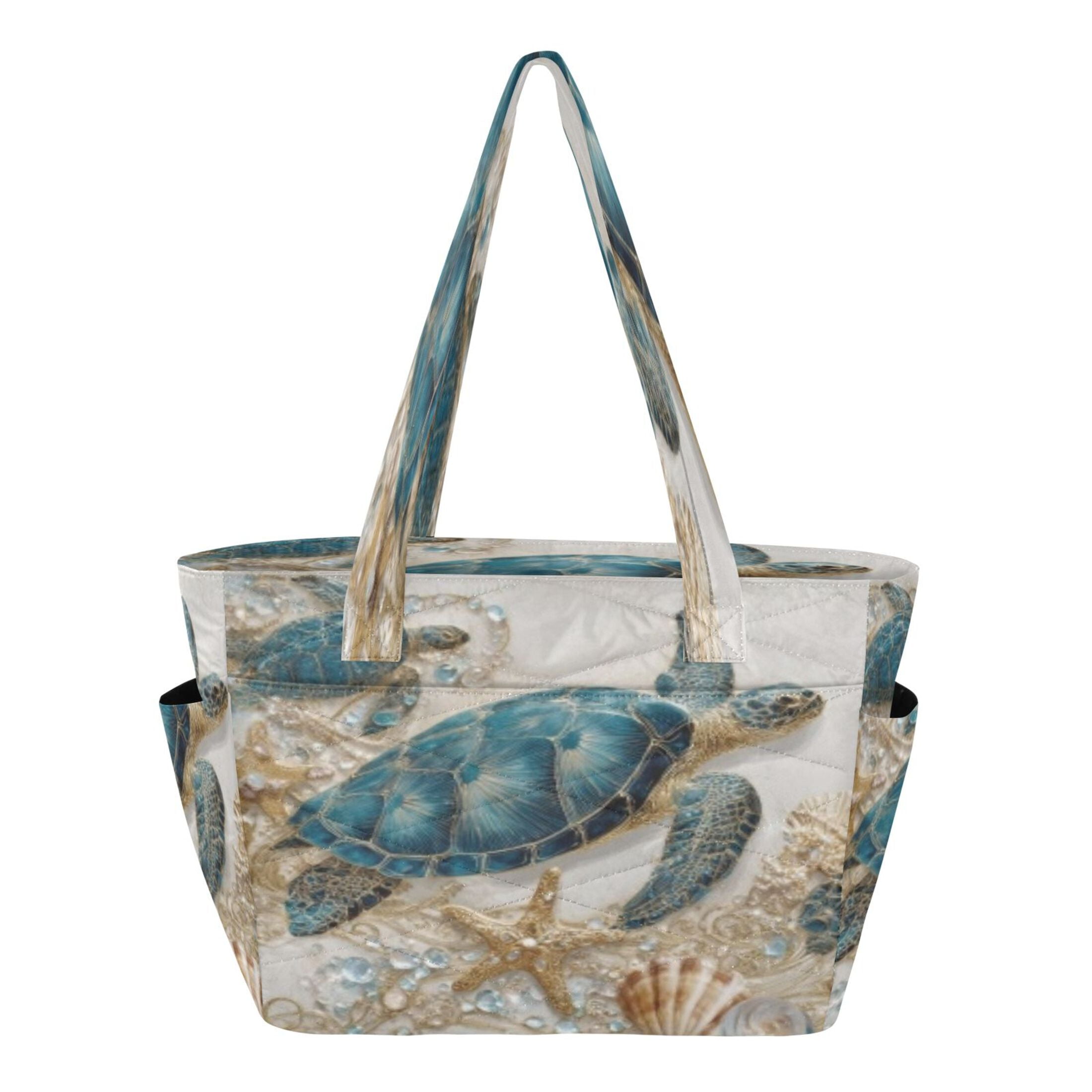DIXRUYEE Tote Handbags Casual Shoulderbags In Azure Jeweled Turtle ...