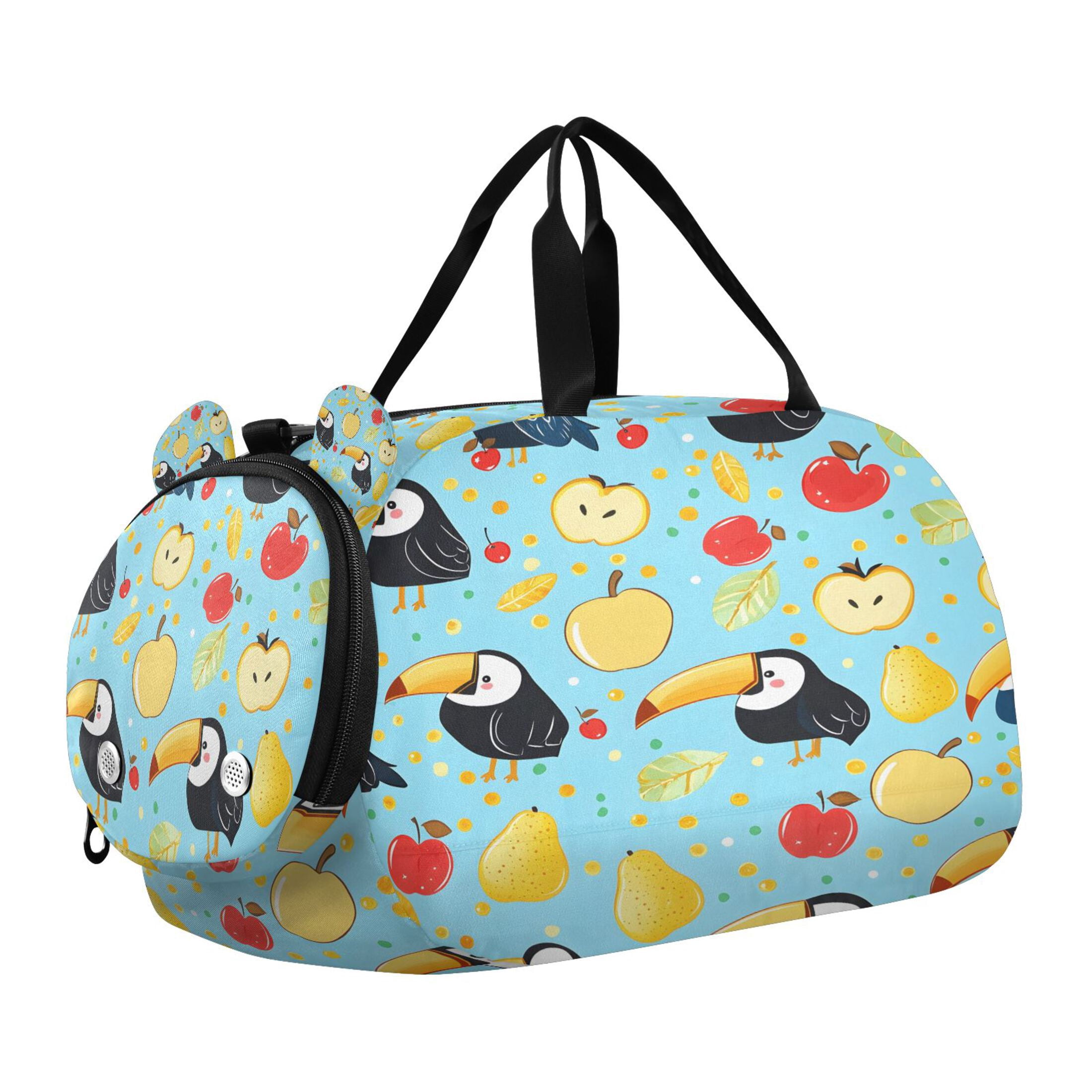 DIXRUYEE Toucan Apple Pattern Scale Duffel Bag With Ventilated Shoe ...