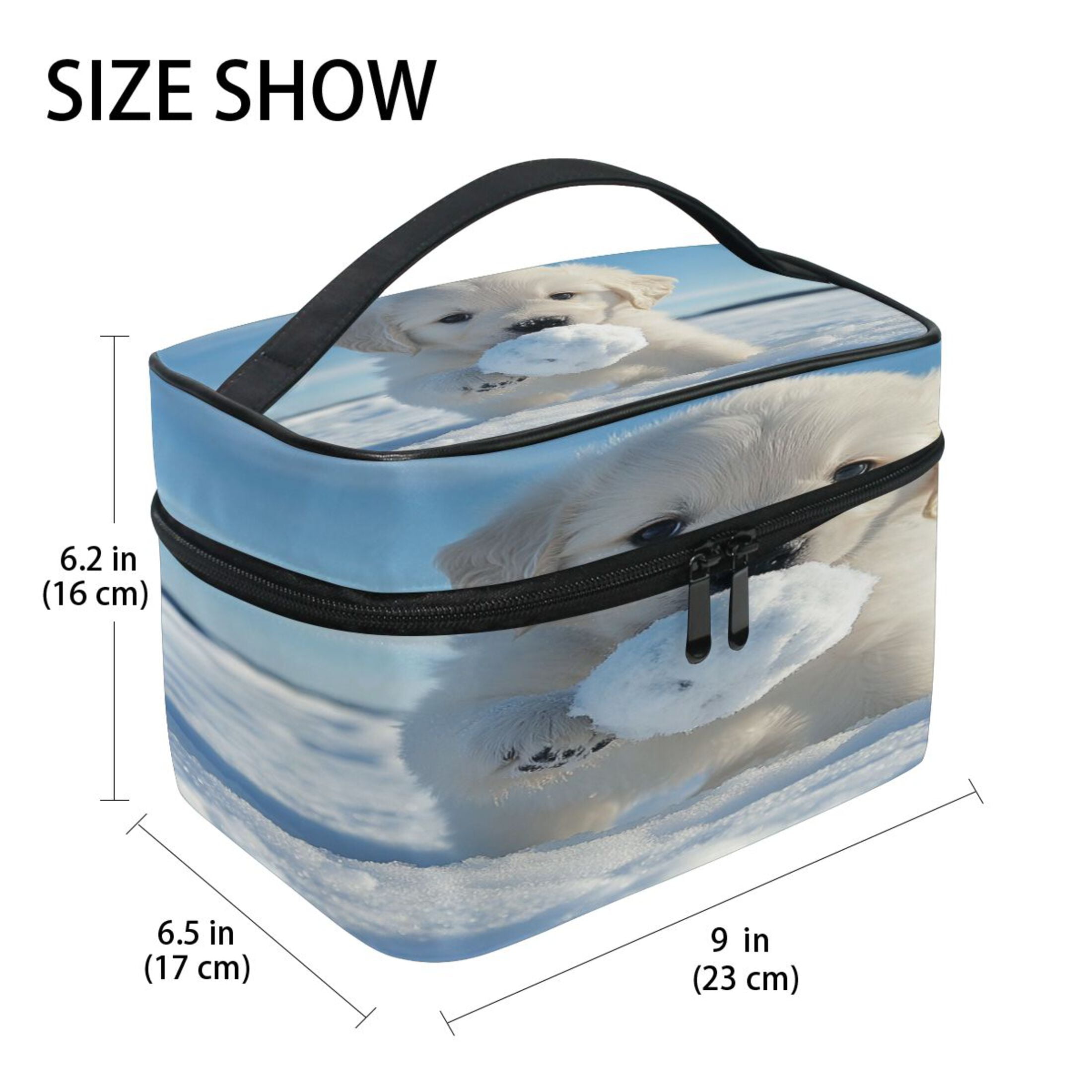 DIXRUYEE Train Case Cosmetics Organizer Fashion Snowball Chaser Printed ...