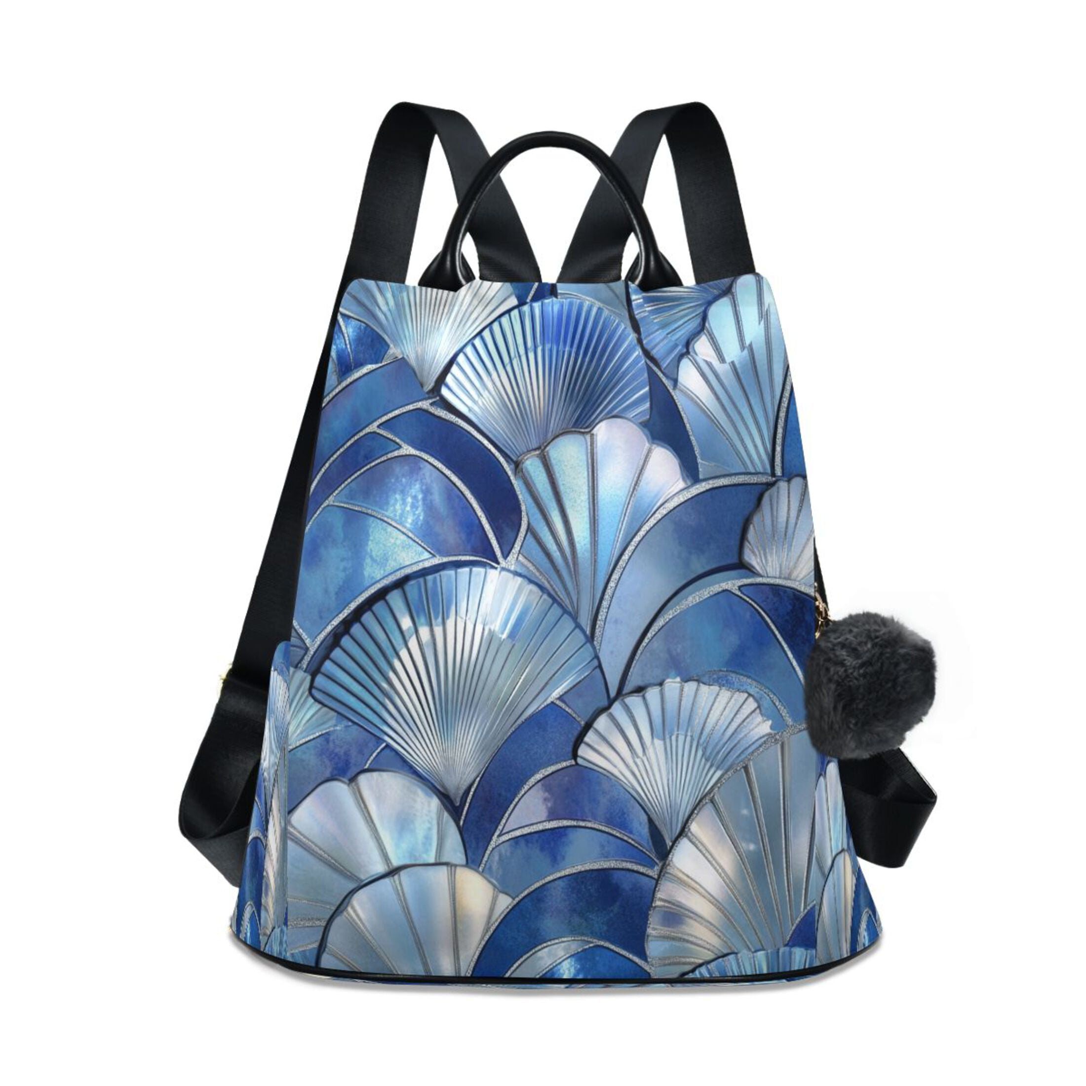 DIXRUYEE Travel Backpack Casual Bag Fashion Ocean Wave Shells in Blue ...