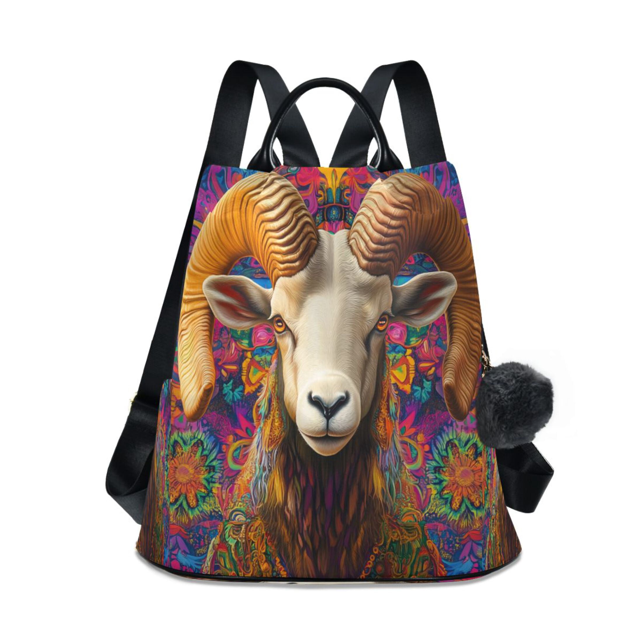 DIXRUYEE Travel Backpack Casual Bag Fashion Vibrant Spirit Of The Ram ...