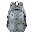 DIXRUYEE Turquoise Medallion Backpack for School 14”Laptop Compatible ...