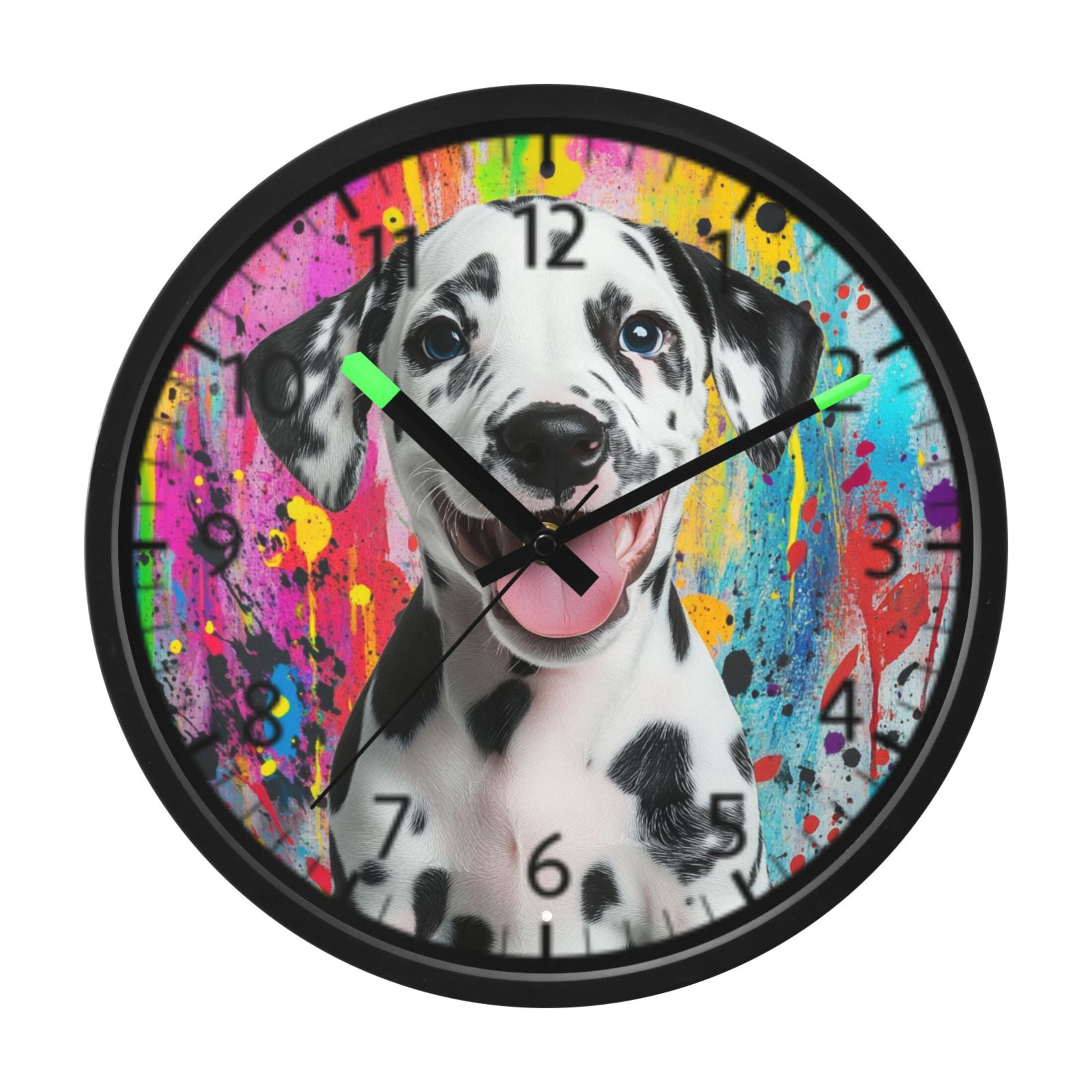 DIXRUYEE Voice Activated LED Night Wall Clock Size:12in Artistic Puppy ...
