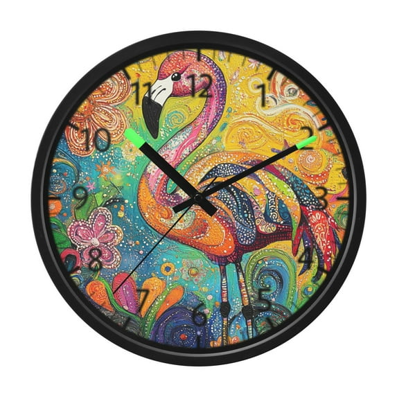 DIXRUYEE Voice Activated LED Night Wall Clock Size:12in Dancing ...