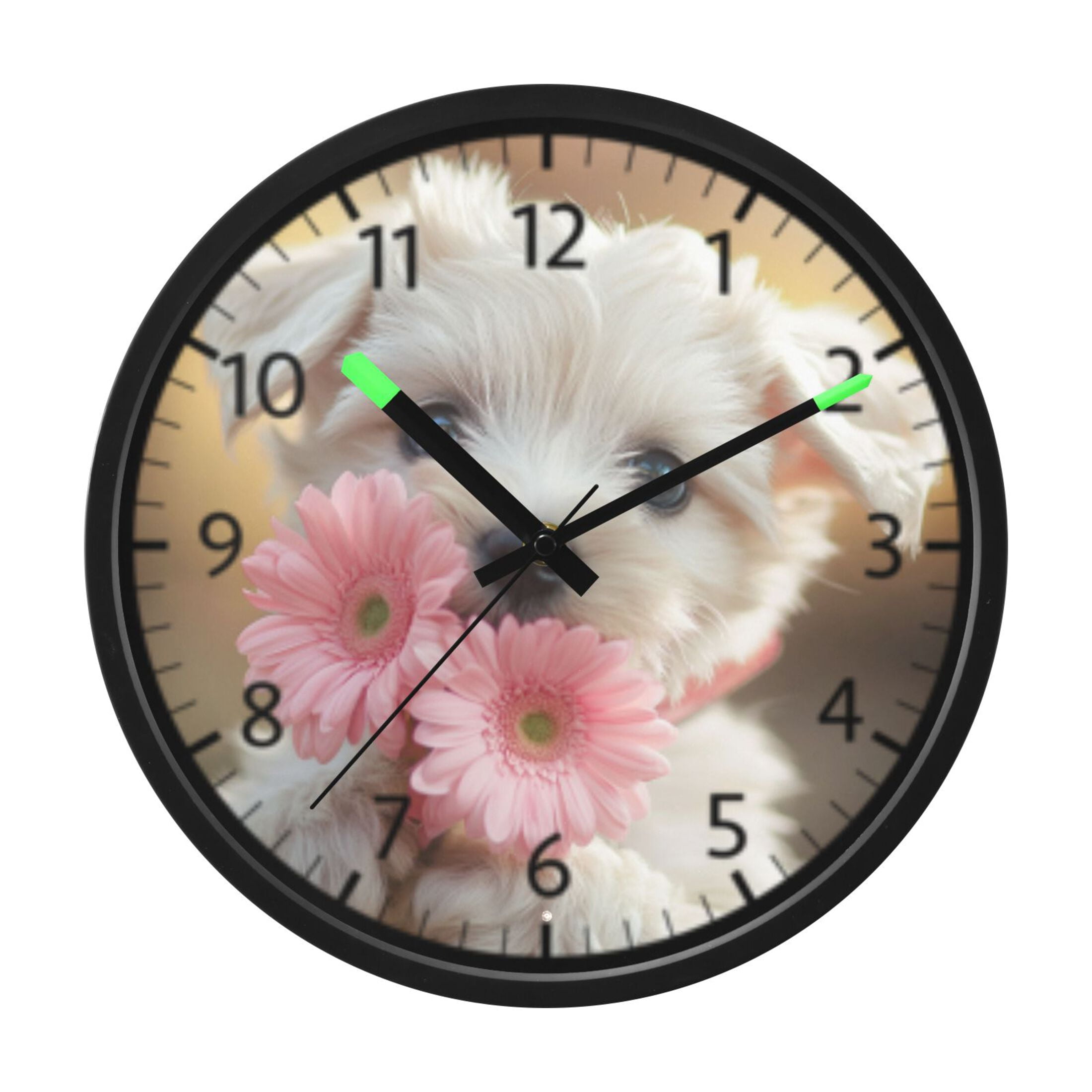 DIXRUYEE Voice Activated LED Night Wall Clock Size:12in Floral Charm ...
