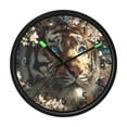DIXRUYEE Voice Activated LED Night Wall Clock Size:12in Floral Tiger ...