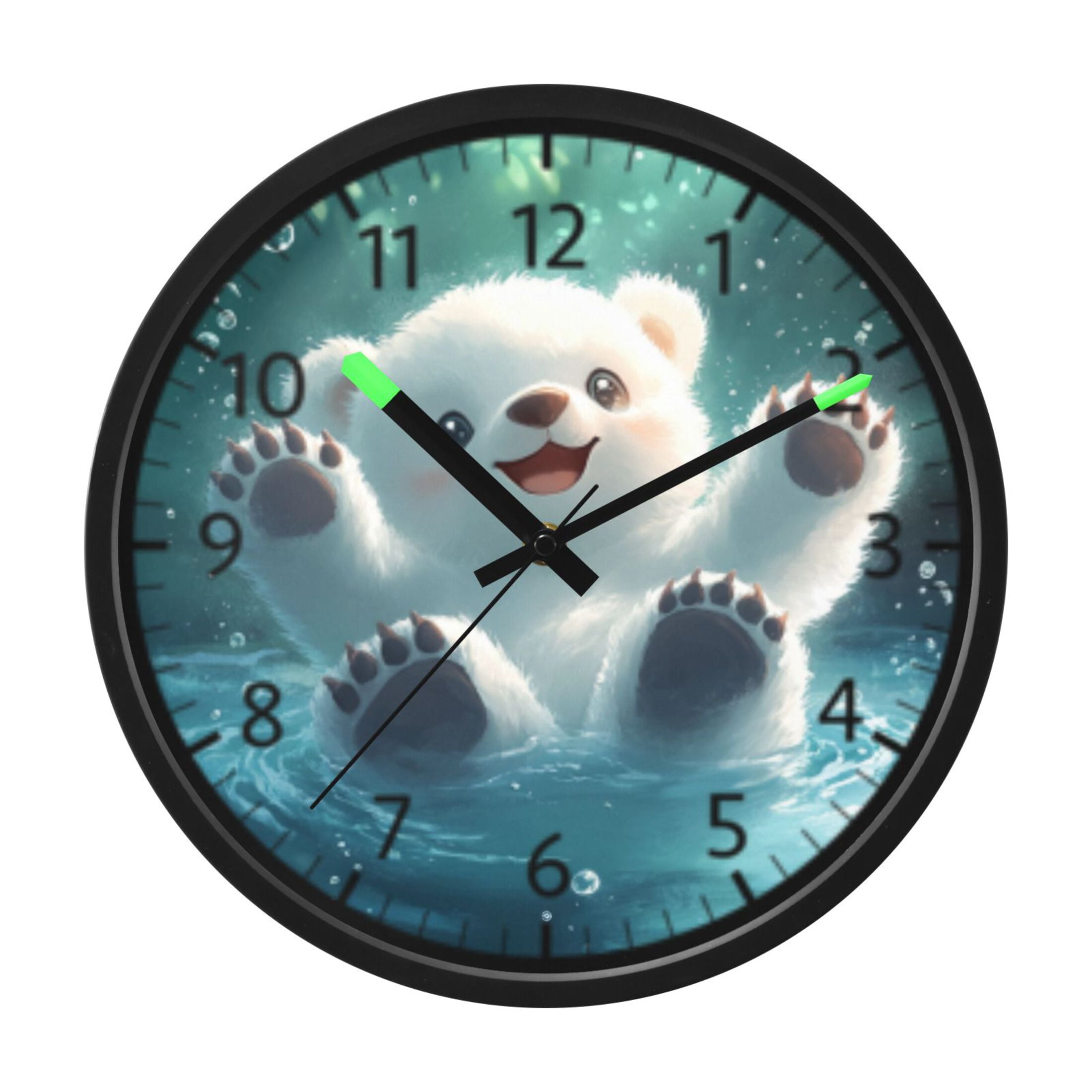 DIXRUYEE Voice Activated LED Night Wall Clock Size:12in Playful Splash ...