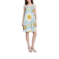 DIXRUYEE Womens Dresses Loose Neck Sleeveless Oversize Daisy Flower ...