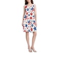 DIXRUYEE Womens Dresses Loose Neck Sleeveless Oversize Flag Dog Paw ...