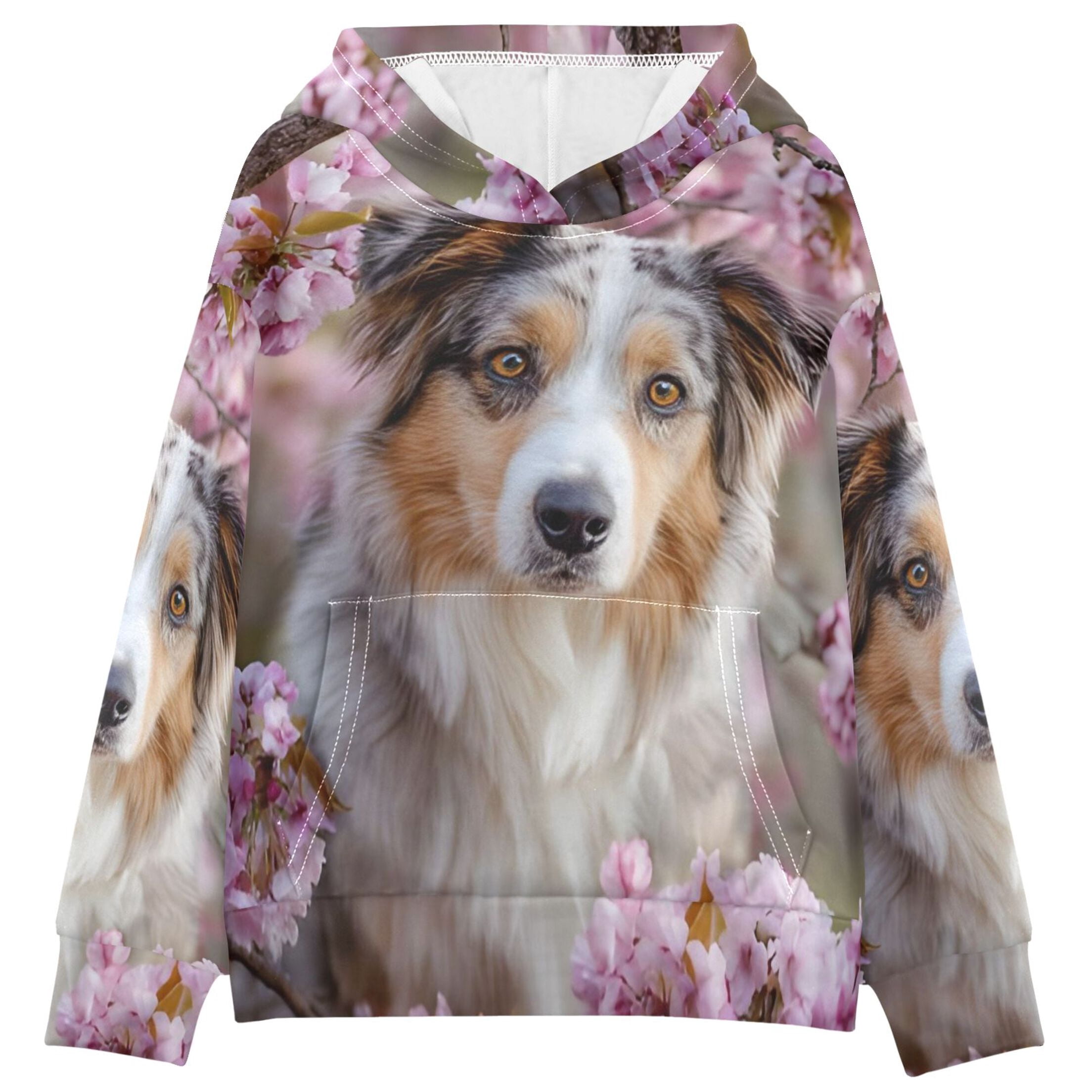 DIXRUYEE Youth Hoodie Pullover Sweatshirt Soft Cherry Blossom Collie ...
