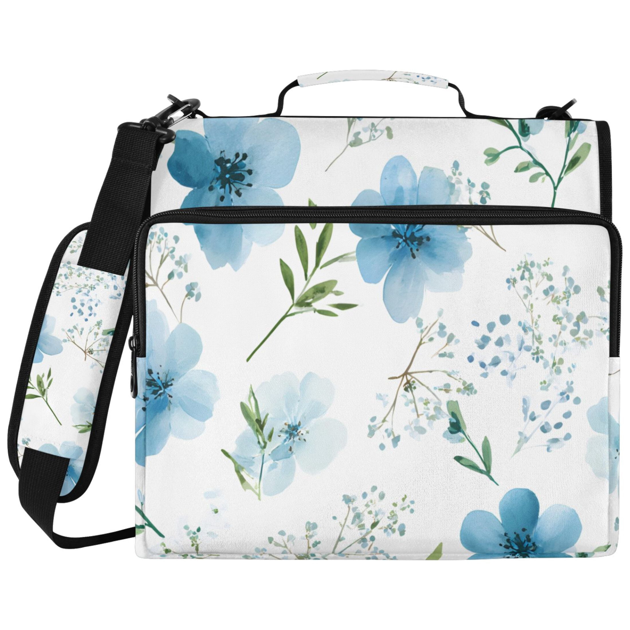 DIXRUYEE Zipper Binder File Keeper Documents Organized-Blue Watercolor ...