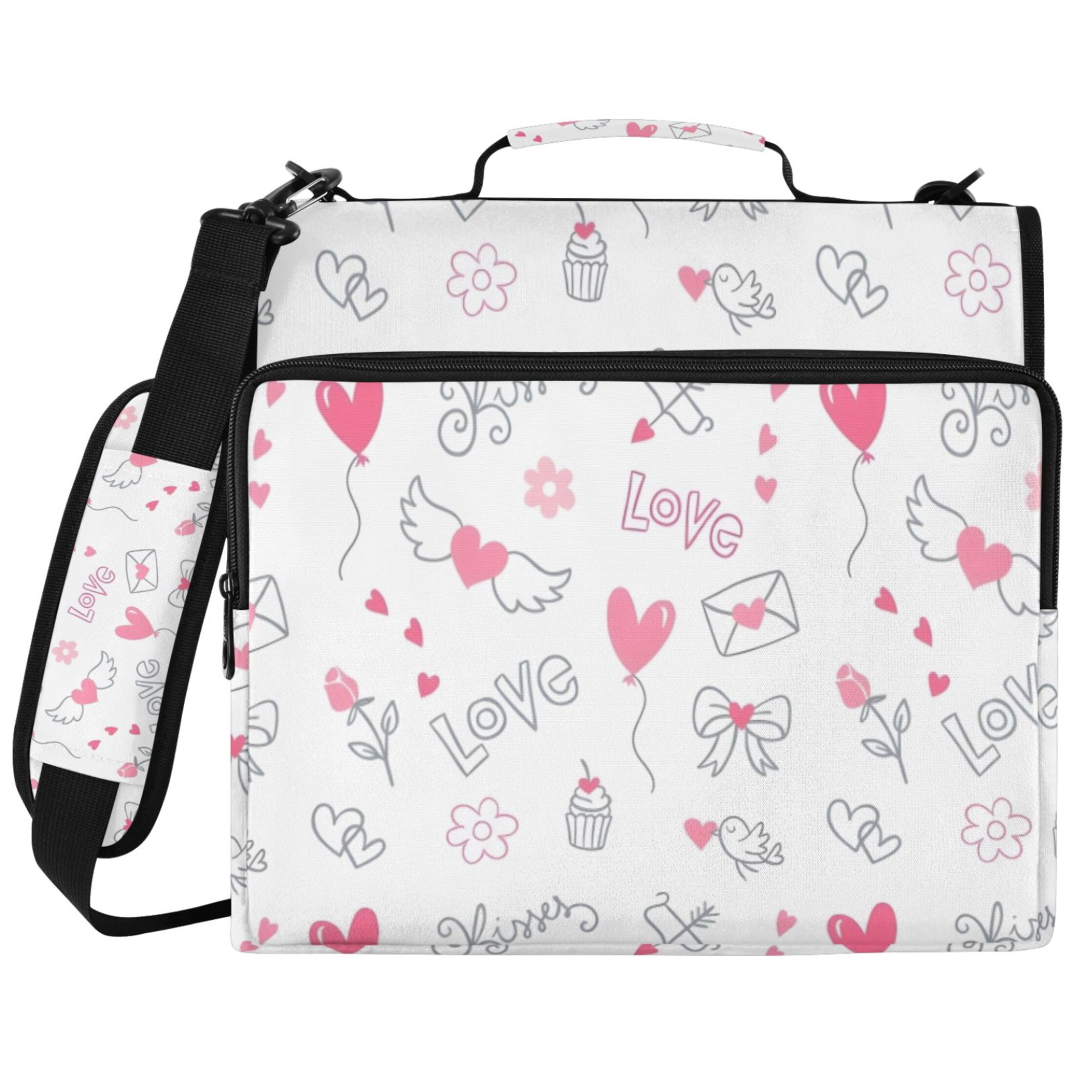 DIXRUYEE Zipper Binder File Keeper Documents Organized-Blush Heart ...