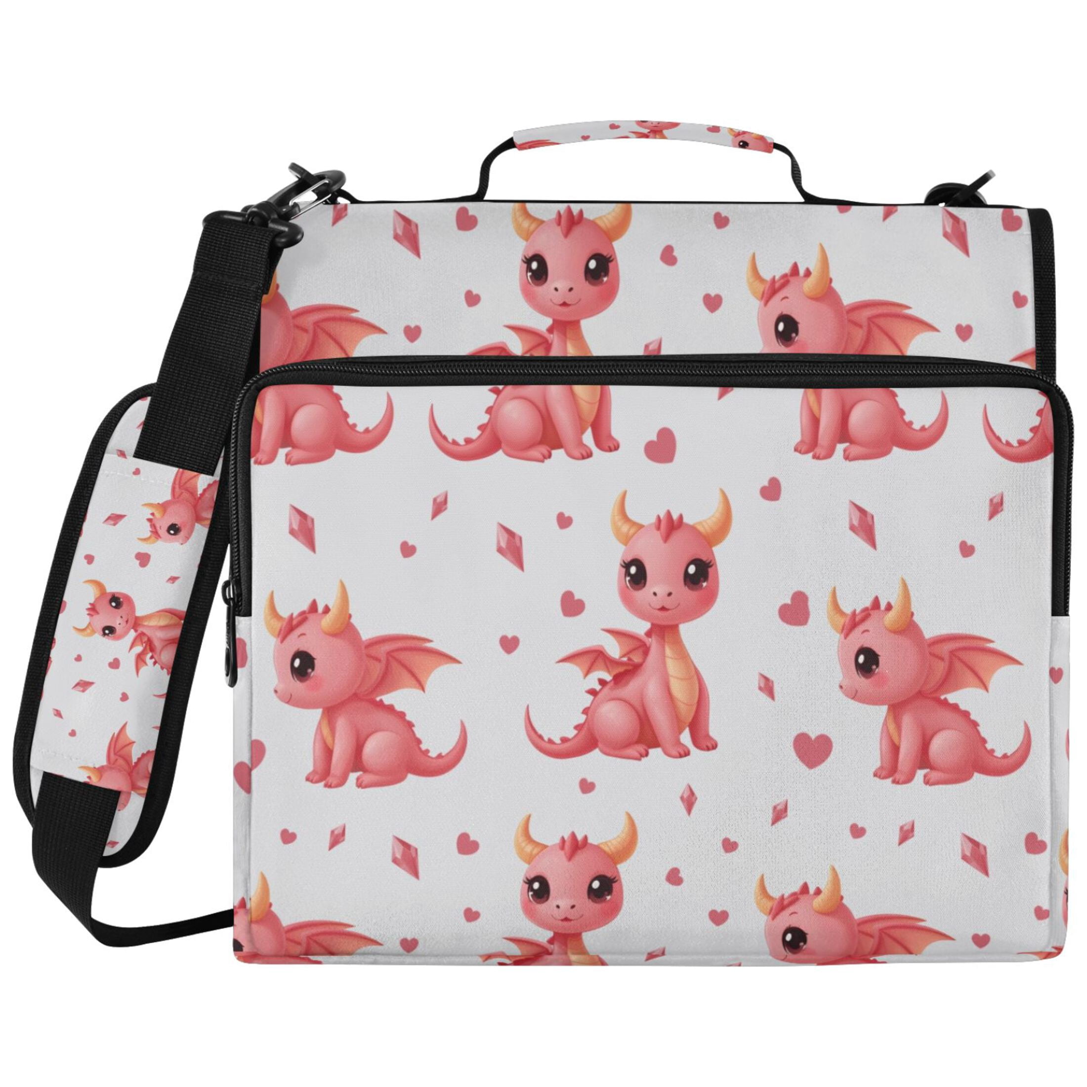 DIXRUYEE Zipper Binder File Keeper Documents Organized-Love Pink Dragon ...