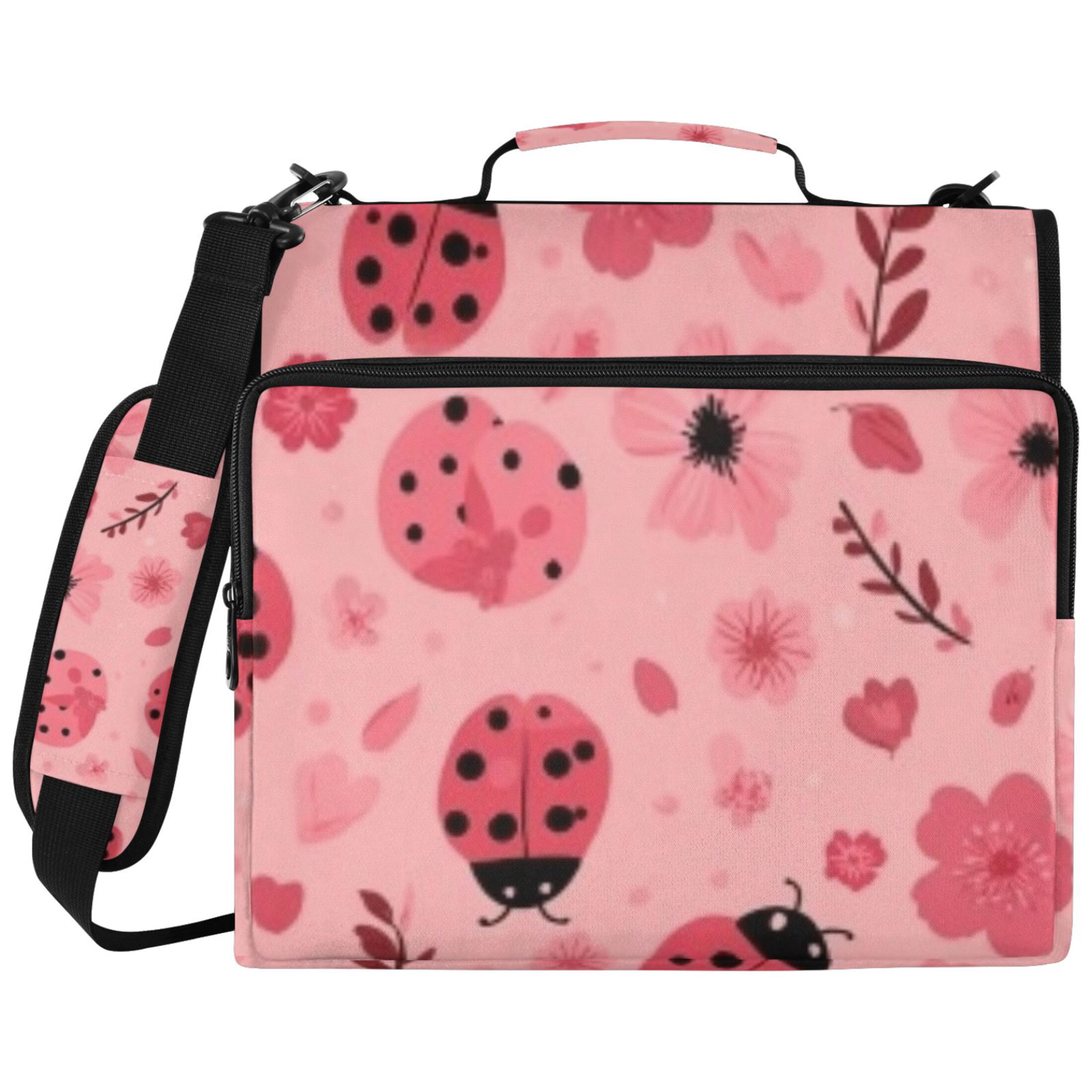 DIXRUYEE Zipper Binder File Keeper Documents Organized-Pink Ladybug ...