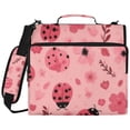 DIXRUYEE Zipper Binder File Keeper Documents Organized-Pink Ladybug ...