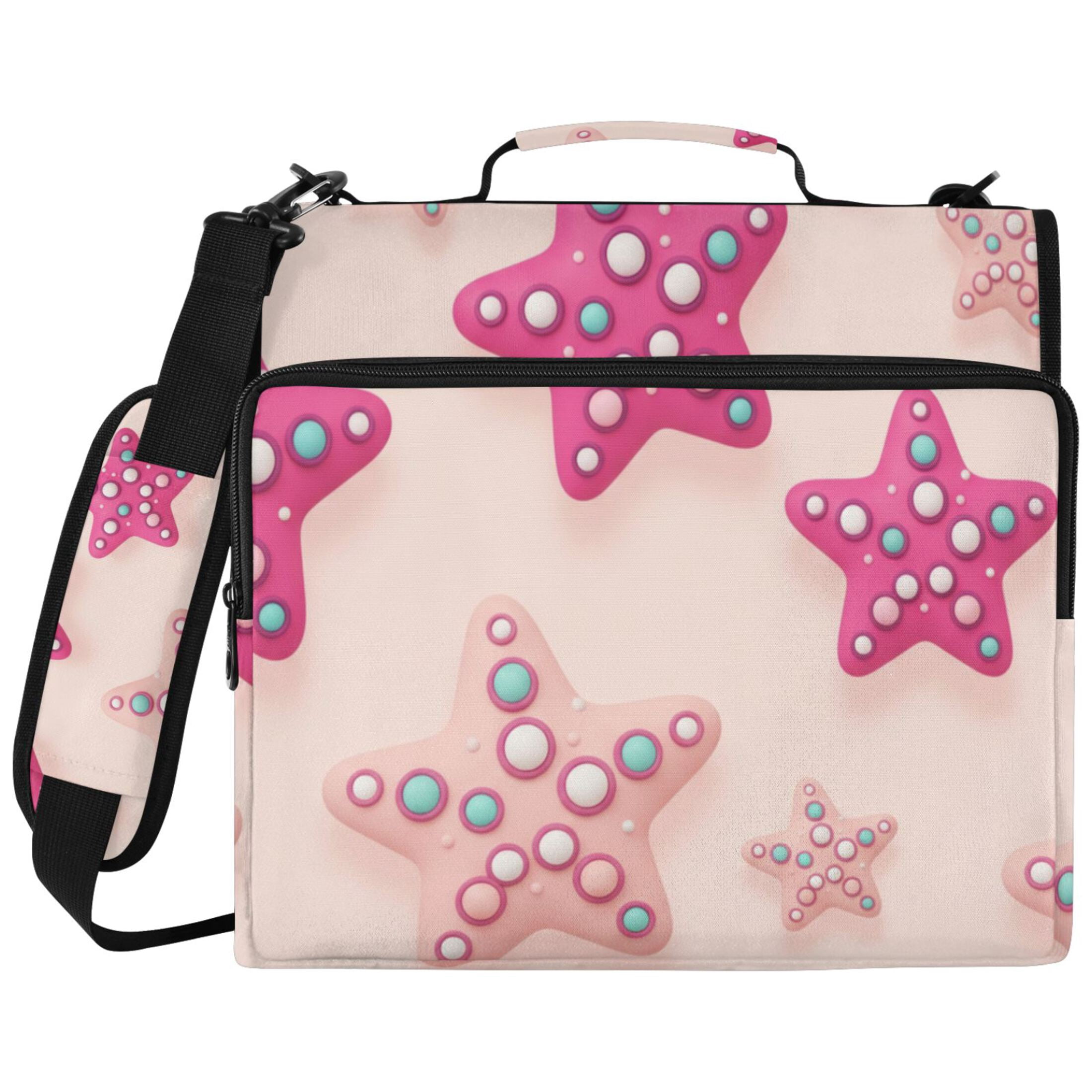 DIXRUYEE Zipper Binder File Keeper Documents Organized-Pink Starfish Of ...