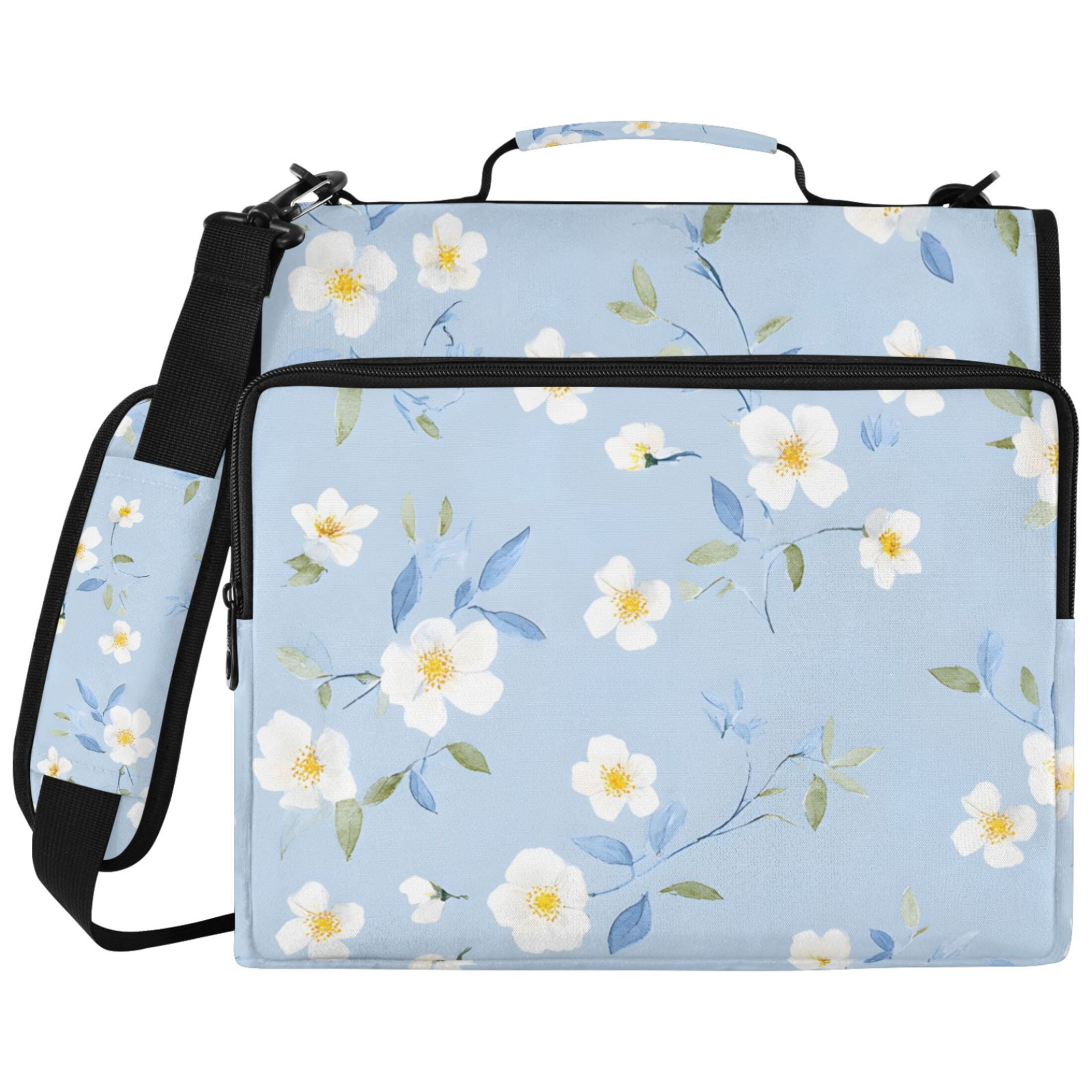 DIXRUYEE Zipper Binder File Keeper Documents Organized-White Flower Of ...