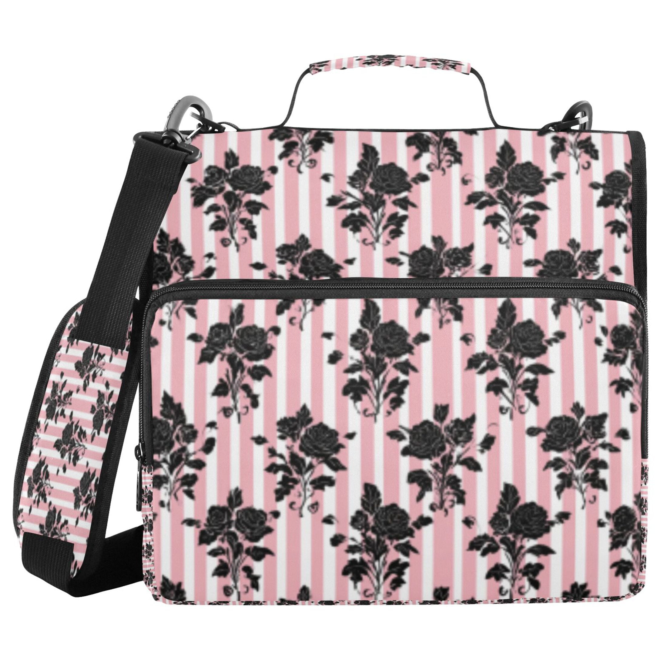 DIXRUYEE Zipper Binder trapper keeper Documents Organized Bold Black ...