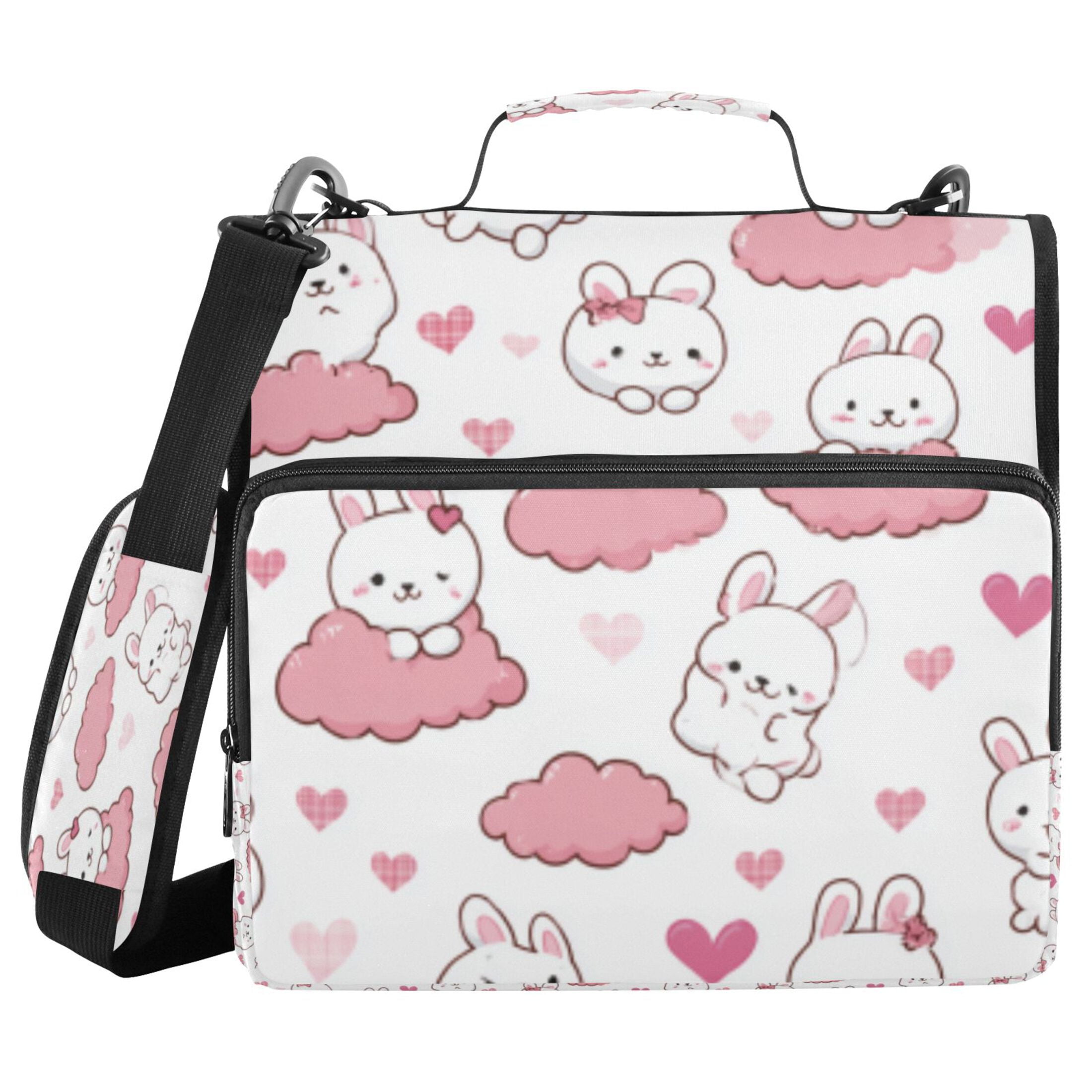 DIXRUYEE Zipper Binder trapper keeper Documents Organized Bunny Cloud ...