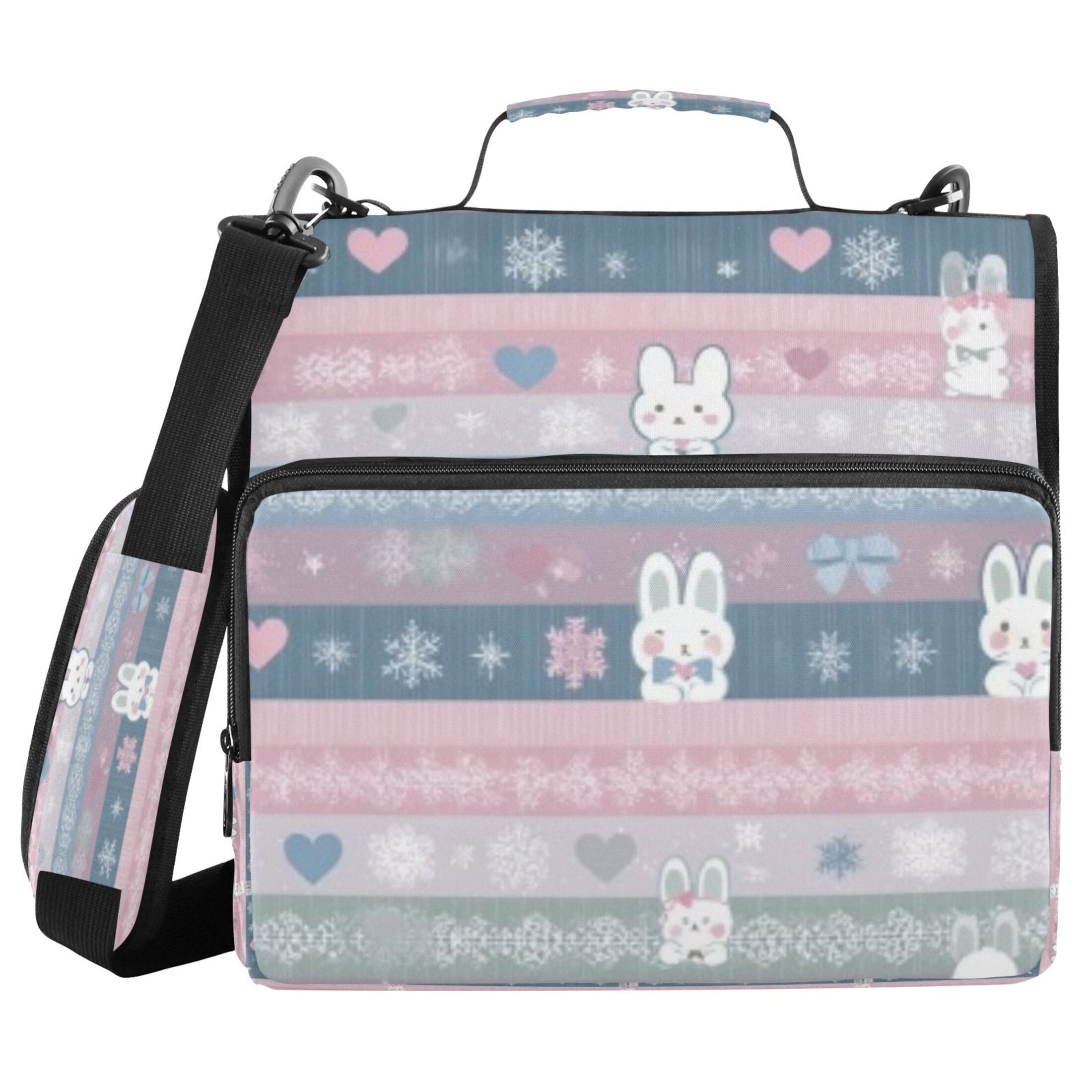 DIXRUYEE Zipper Binder trapper keeper Documents Organized Bunny Stripe ...