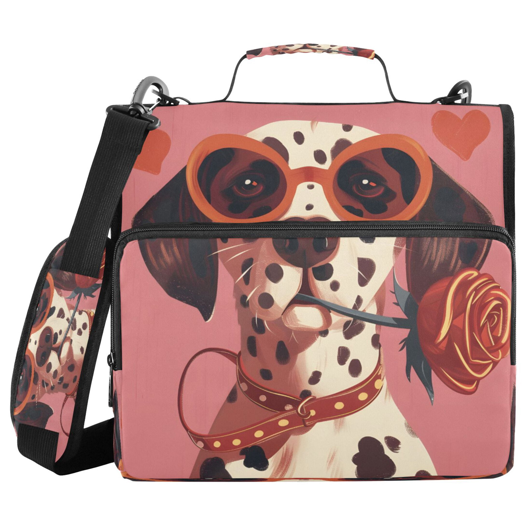 DIXRUYEE Zipper Binder trapper keeper Documents Organized Dalmatian ...