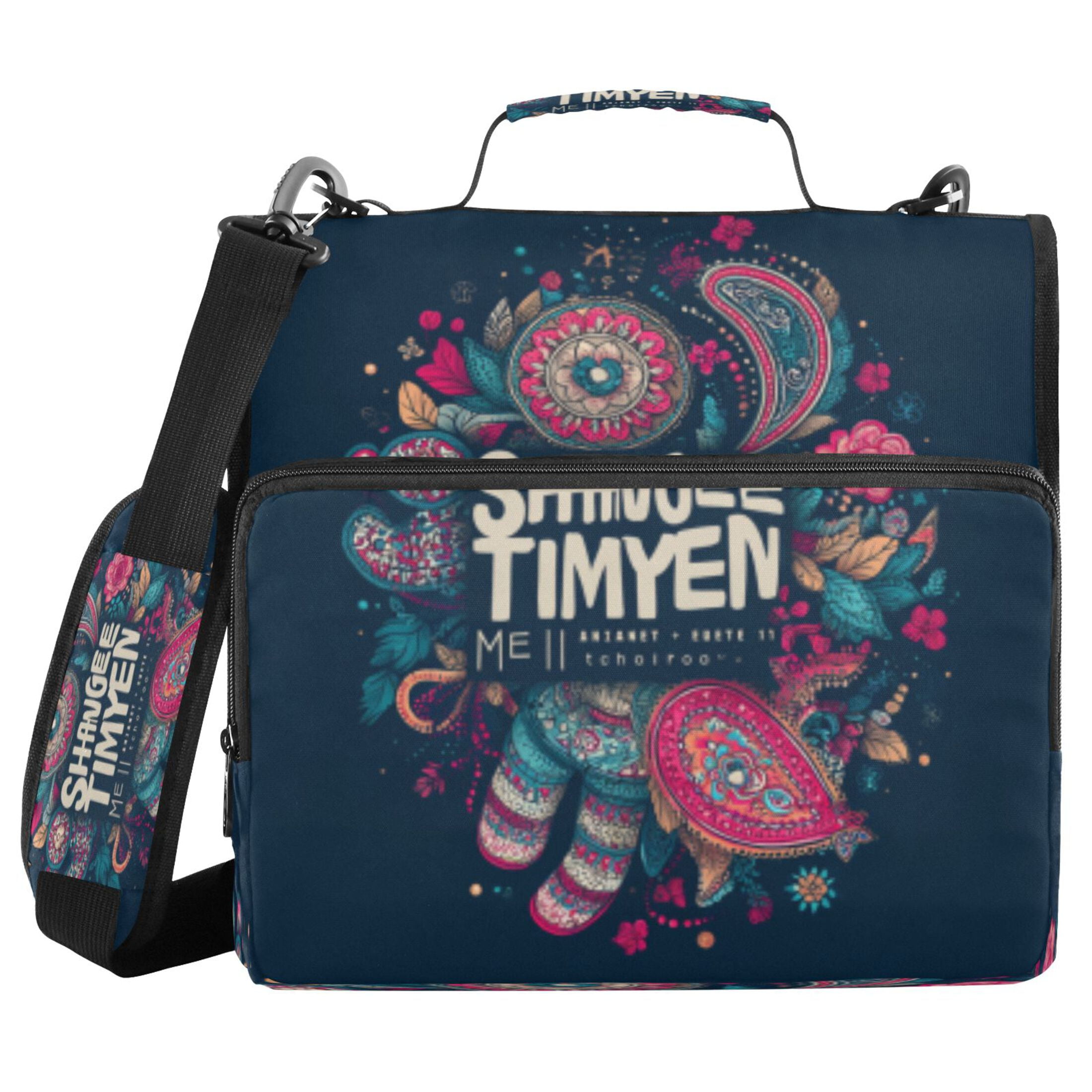 DIXRUYEE Zipper Binder trapper keeper Documents Organized Design Blooming Harmony Printed ...