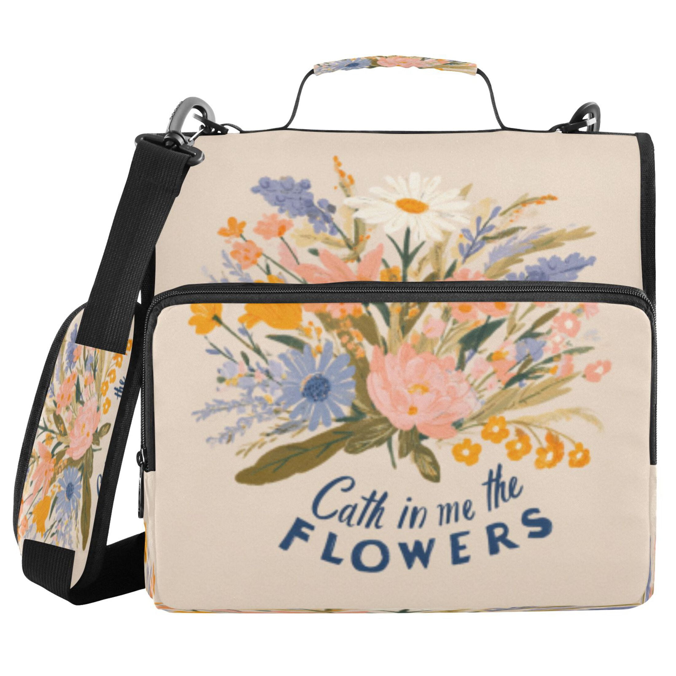 DIXRUYEE Zipper Binder trapper keeper Documents Organized Design Flower ...